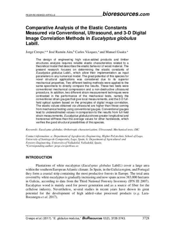 (PDF) Comparative Analysis of the Elastic Constants Measured via Conventional, Ultrasound, and 3 ...