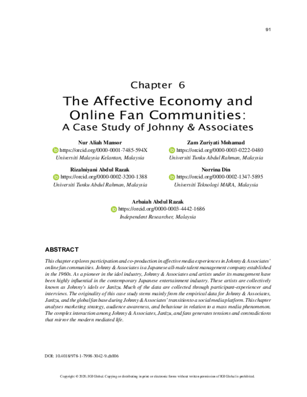 (PDF) The Affective Economy and Online Fan Communities