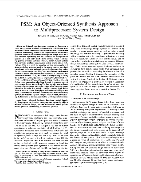 (PDF) PSM: an object-oriented synthesis approach to multiprocessor system design