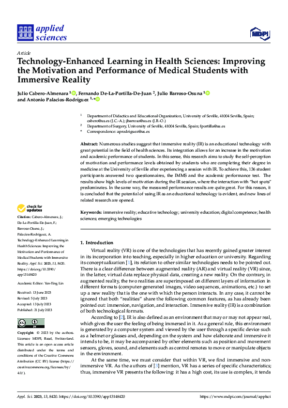 (PDF) Technology-Enhanced Learning in Health Sciences: Improving the ...