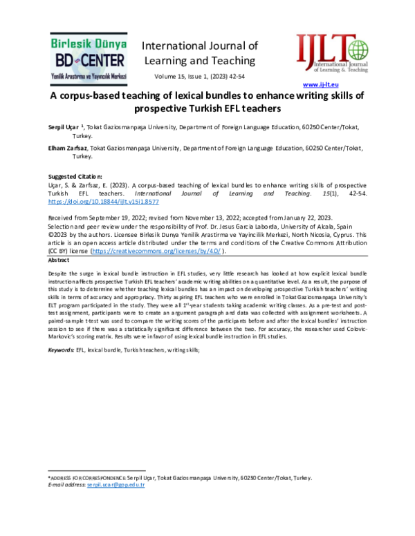 (PDF) A corpus-based teaching of lexical bundles to enhance writing ...