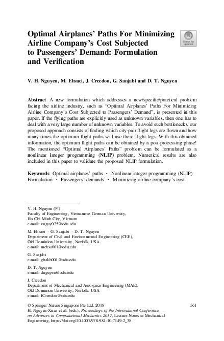 (PDF) Optimal Airplanes’ Paths For Minimizing Airline Company’s Cost ...