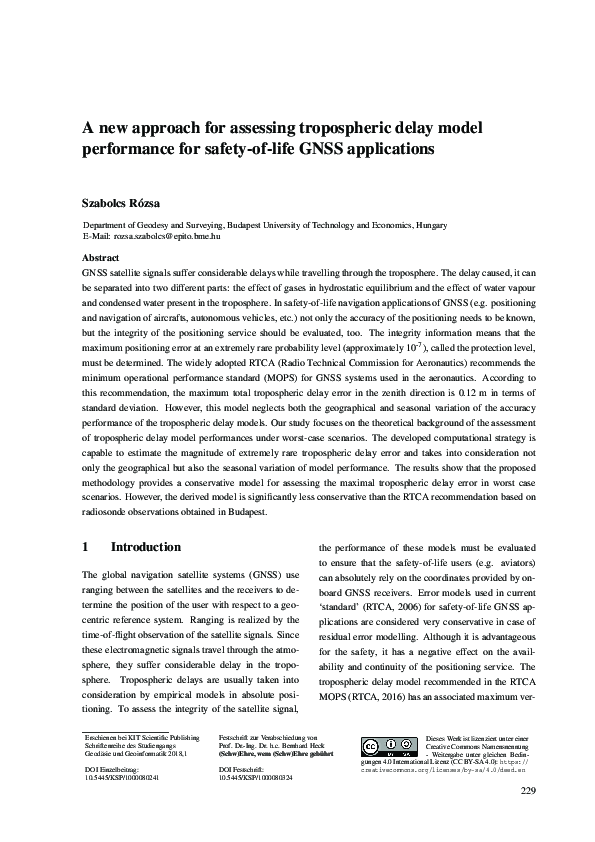 (PDF) A new approach for assessing tropospheric delay model performance ...