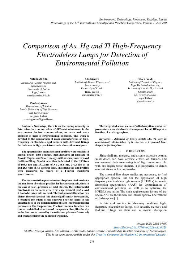 (PDF) Comparison of As, HG and TL High-Frequency Electrodeless Lamps ...