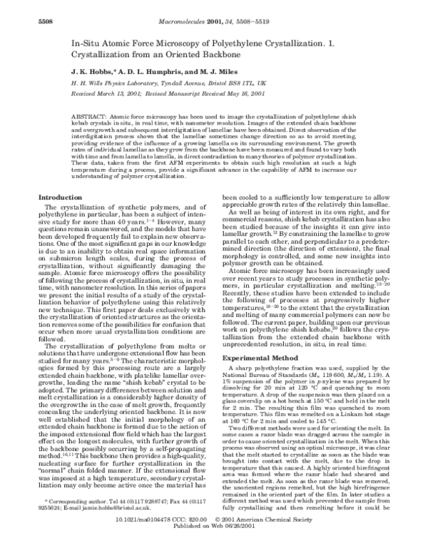 (PDF) In-Situ Atomic Force Microscopy of Polyethylene Crystallization ...