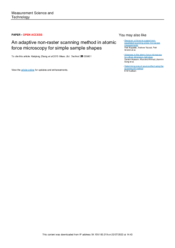 (PDF) An adaptive non-raster scanning method in atomic force microscopy ...