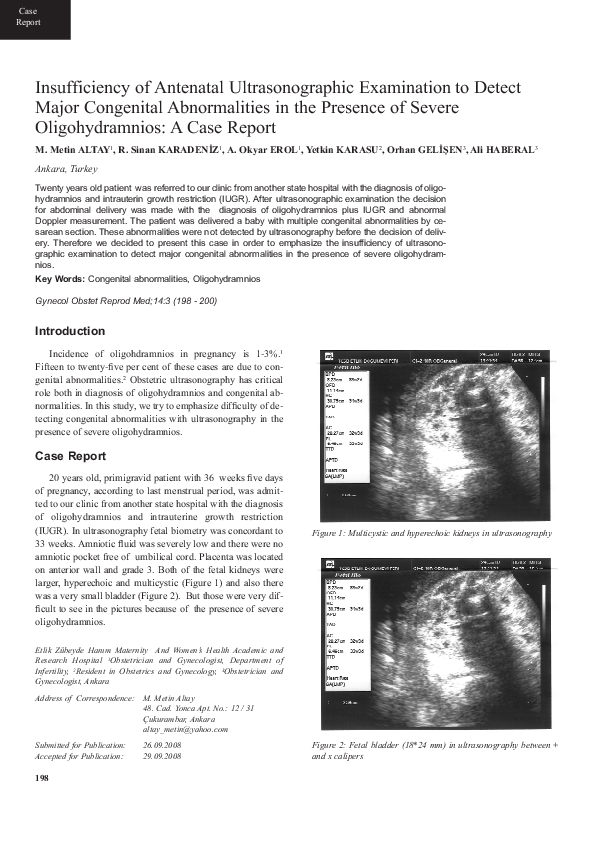 (PDF) Insufficiency of antenatal ultrasonographic examination to detect ...
