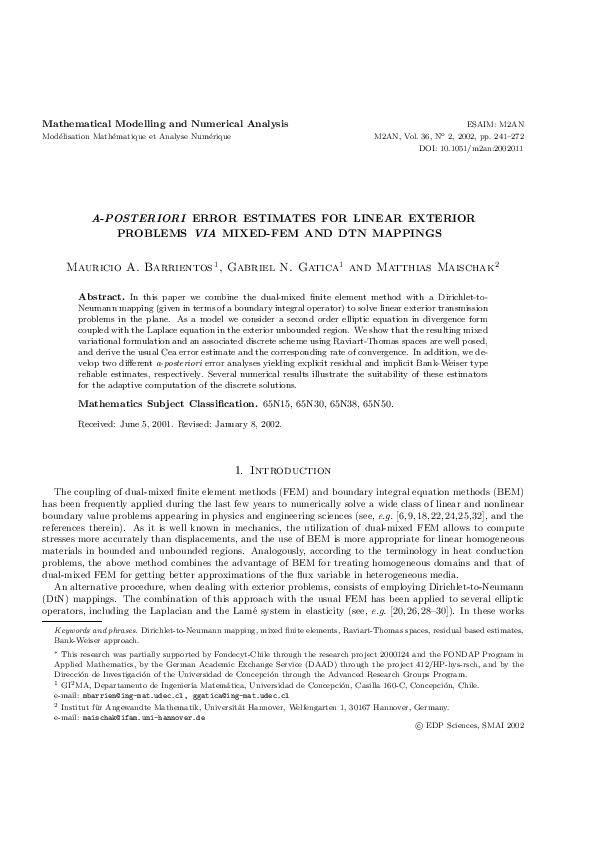 Pdf A Posteriori Error Estimates For Linear Exterior Problems Via