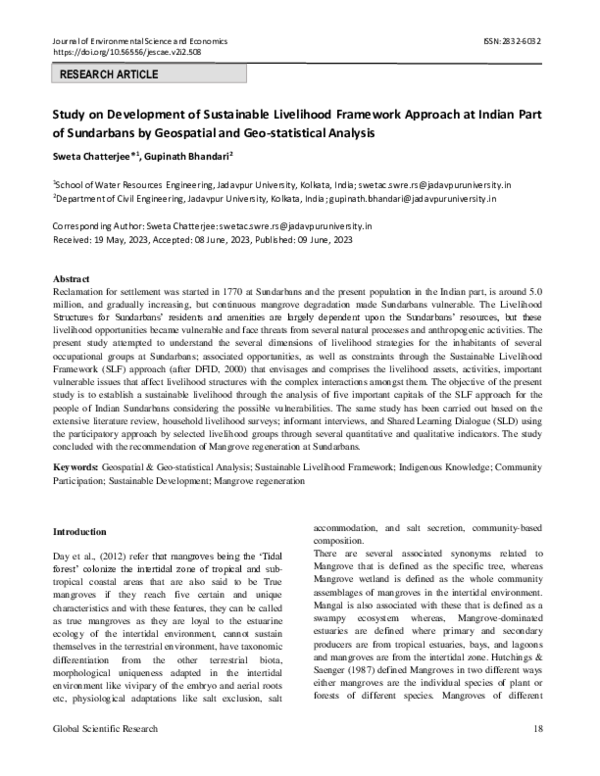 (PDF) Study on Development of Sustainable Livelihood Framework Approach ...