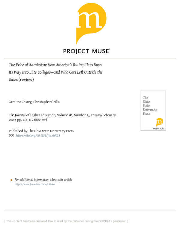 (PDF) The Price of Admission: How America’s Ruling Class Buys Its Way ...