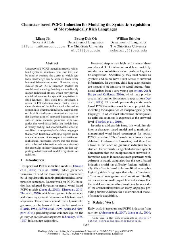 (PDF) Character-based PCFG Induction for Modeling the Syntactic Acquisition of Morphologically ...