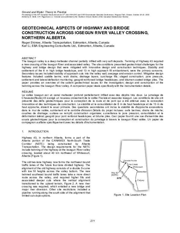(PDF) Geotechnical Aspects of Highway and Bridge Construction Across ...