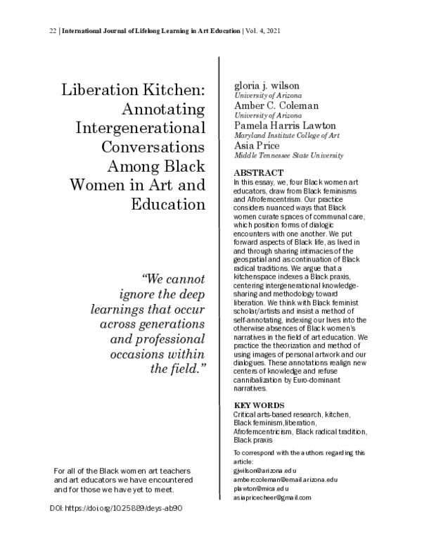 (PDF) Liberation Kitchen: Annotating Intergenerational Conversations ...