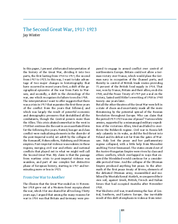 (PDF) The Second Great War, 1917-1923