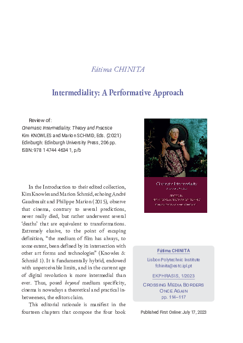 Pdf Intermediality A Performative Approach