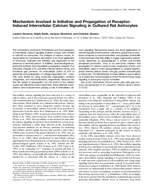 (PDF) Mechanism Involved in Initiation and Propagation of Receptor ...