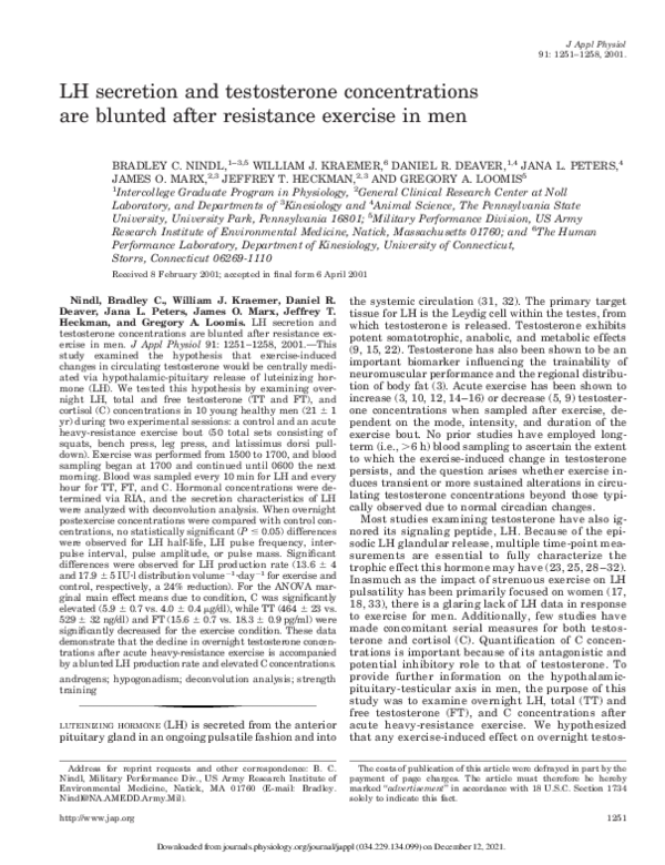 (PDF) LH secretion and testosterone concentrations are blunted after ...