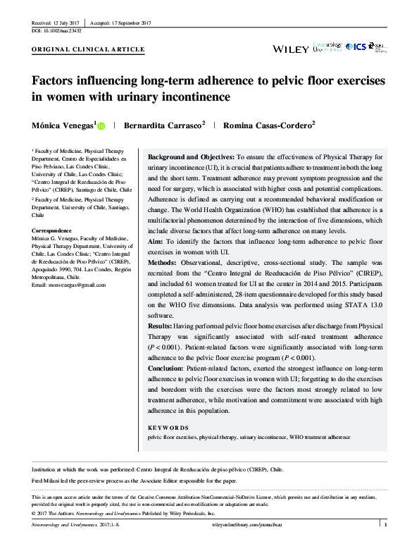 (PDF) Factors influencing long-term adherence to pelvic floor exercises ...
