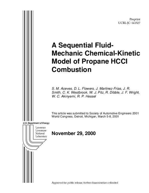 (PDF) A Sequential Fluid-Mechanic Chemical-Kinetic Model of Propane ...