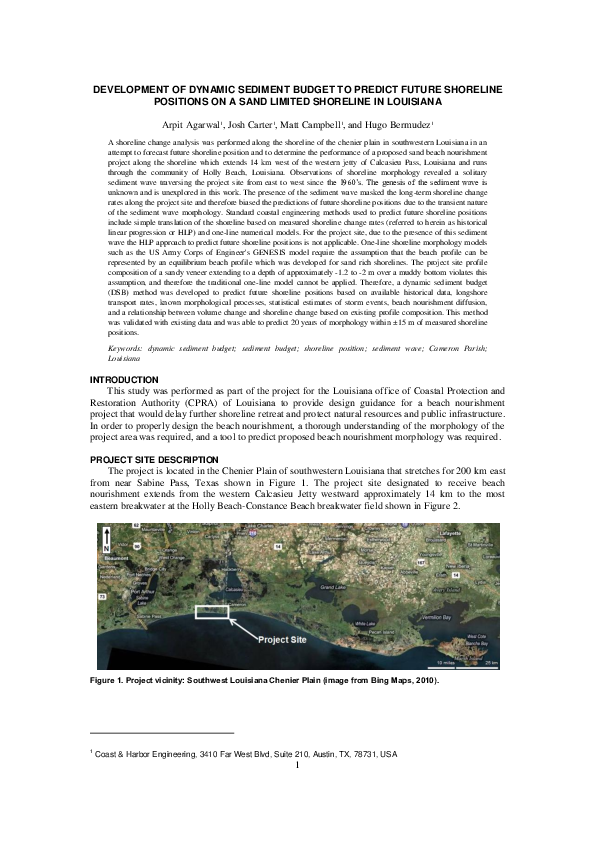 (PDF) Development of Dynamic Sediment Budget to Predict Future ...