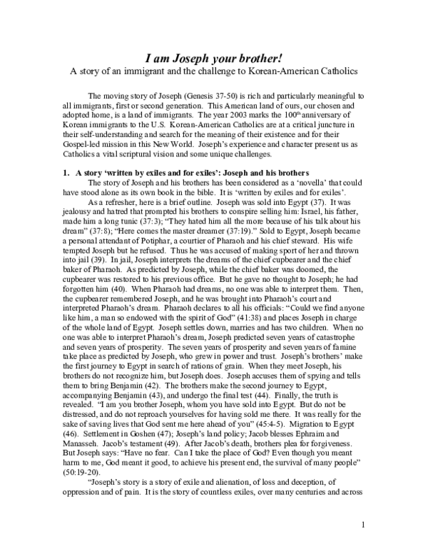 (DOC) I am Joseph your brother