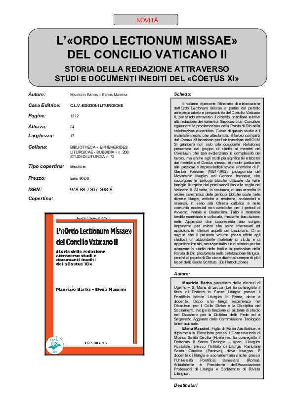 (DOC) L'«ORDO LECTIONUM MISSAE» DEL CONCILIO VATICANO II