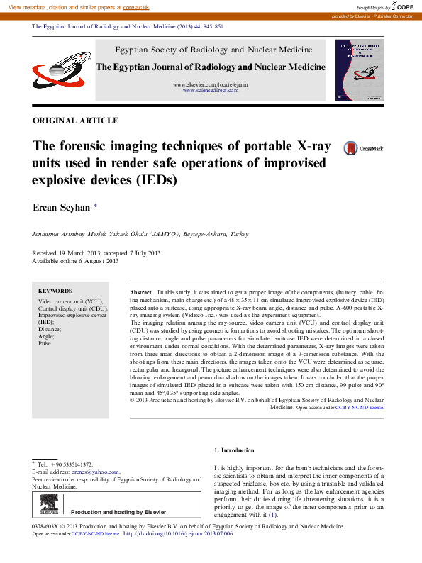 (PDF) The forensic imaging techniques of portable X-ray units used in ...