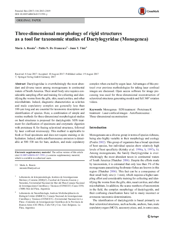 (PDF) Three-dimensional morphology of rigid structures as a tool for ...