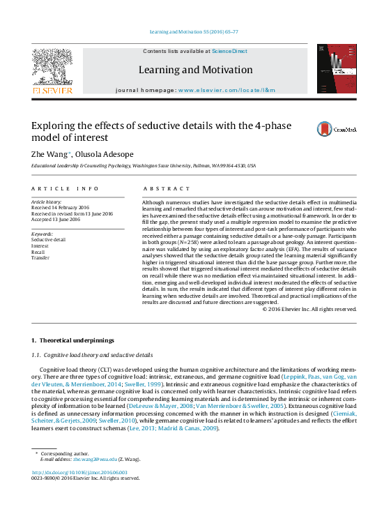 (PDF) Exploring the effects of seductive details with the 4-phase model ...