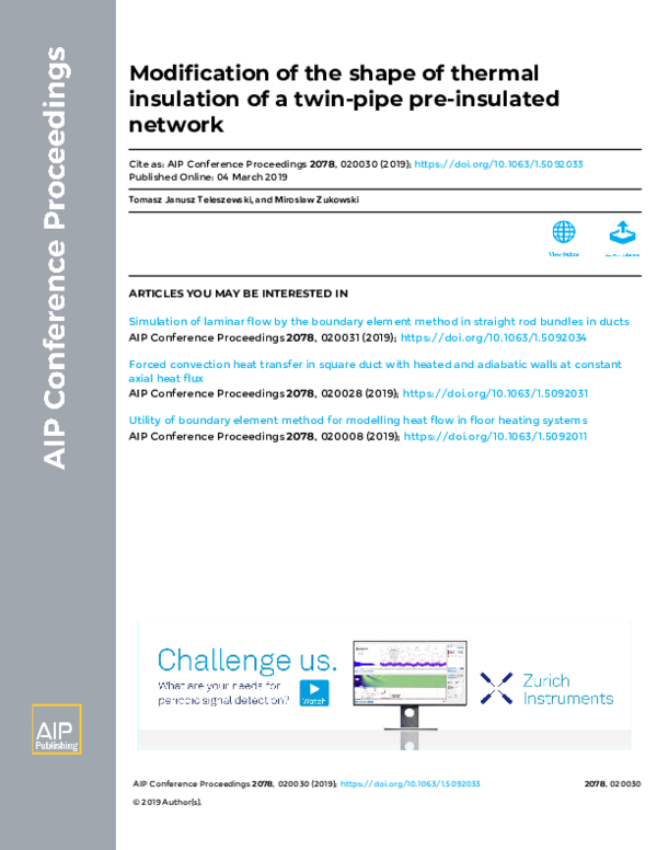 (PDF) Modification of the shape of thermal insulation of a twin-pipe ...