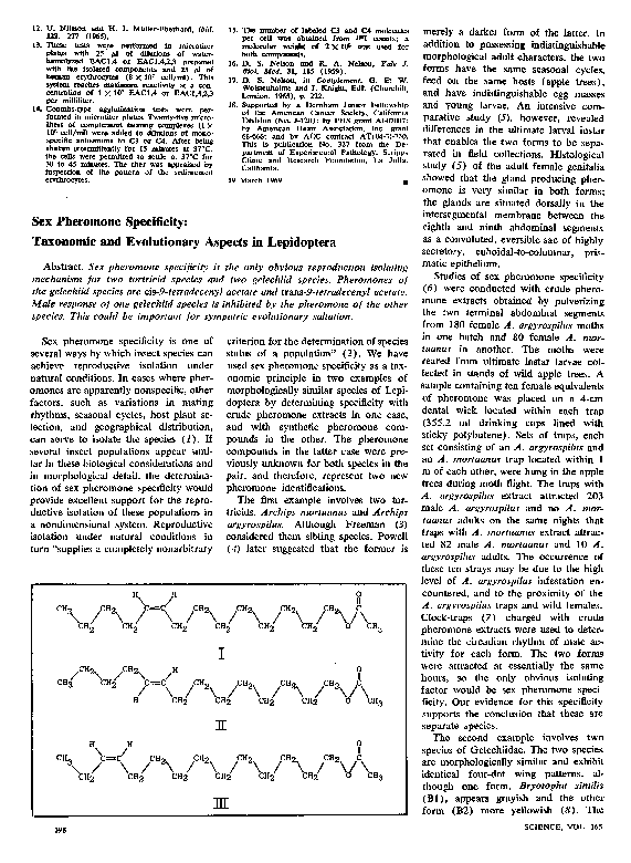 Pdf Sex Pheromone Specificity Taxonomic And Evolutionary Aspects In Lepidoptera