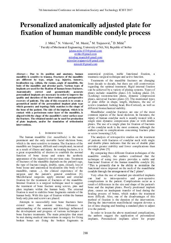 (PDF) Personalized anatomically adjusted plate for fixation of human ...