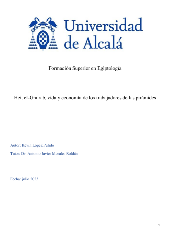 (PDF) Heit el-Ghurab, vida y economía de los trabajadores de las pirámides