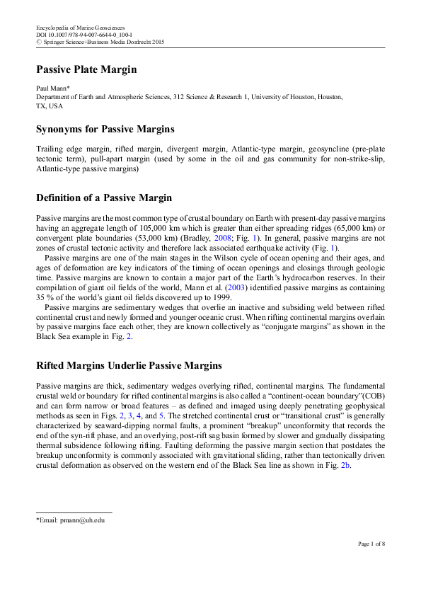 (PDF) Passive plate margin