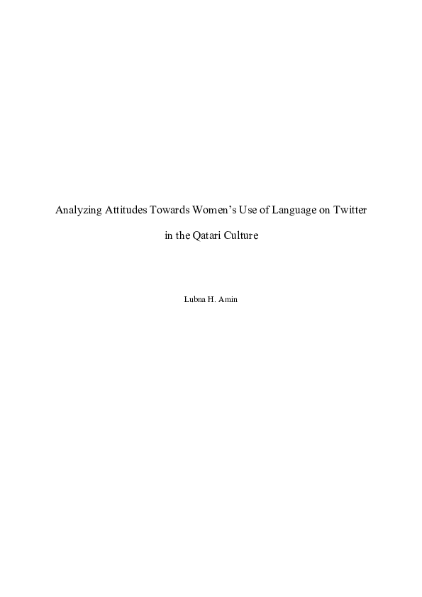(PDF) Analyzing Attitudes Towards Women's Use of Language on Twitter in ...