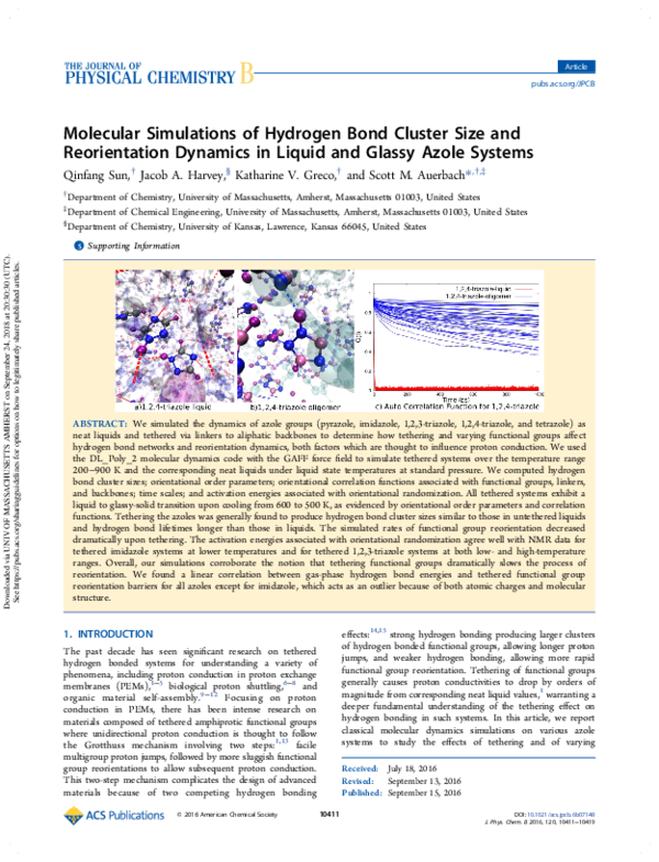 (PDF) Molecular Simulations of Hydrogen Bond Cluster Size and Reorientation Dynamics in Liquid ...