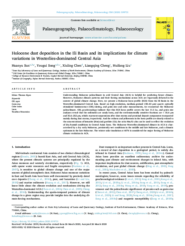 (PDF) Holocene dust deposition in the Ili Basin and its implications ...