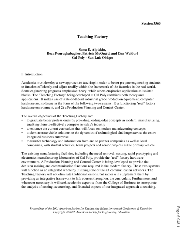 (PDF) Teaching Factory