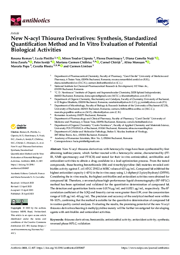 (PDF) New N-acyl Thiourea Derivatives: Synthesis, Standardized ...