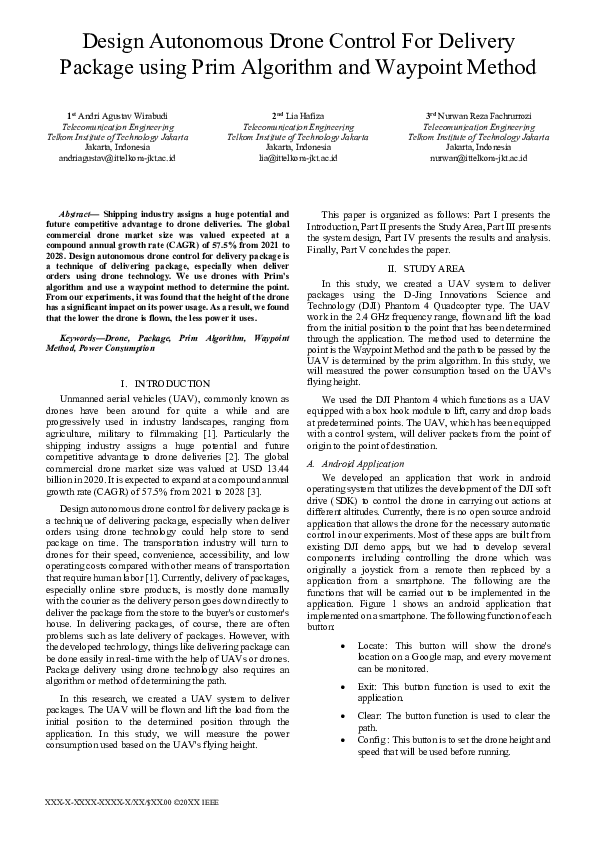 (PDF) Design Autonomous Drone Control For Delivery Package using Prim ...