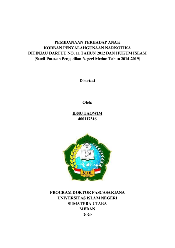 (PDF) Pemidanaan terhadap anak korban penyalahgunaan narkotika ditinjau dari UU No. 11 Tahun ...