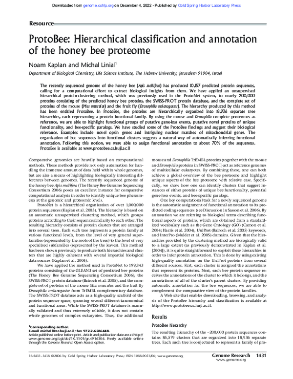 (PDF) ProtoBee: Hierarchical classification and annotation of the honey ...