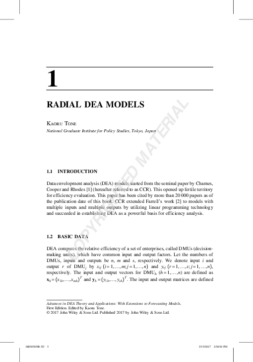 (PDF) Radial Dea Models