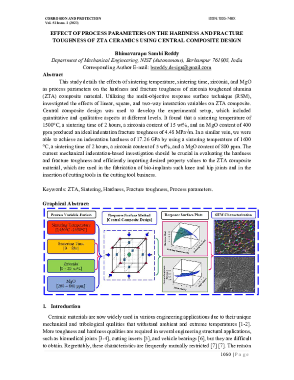 Pdf Effect Of Process Parameters On The Hardness And Fracture