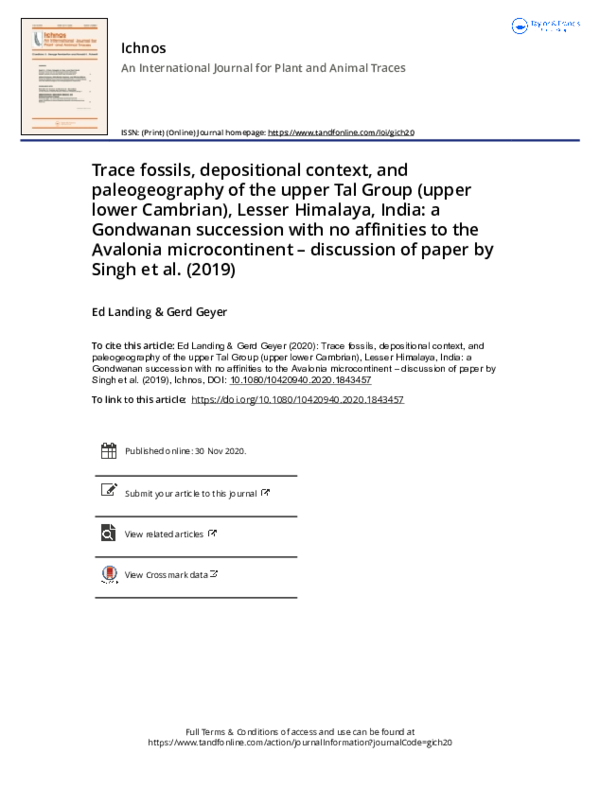 (PDF) Trace fossils, depositional context, and paleogeography of the ...