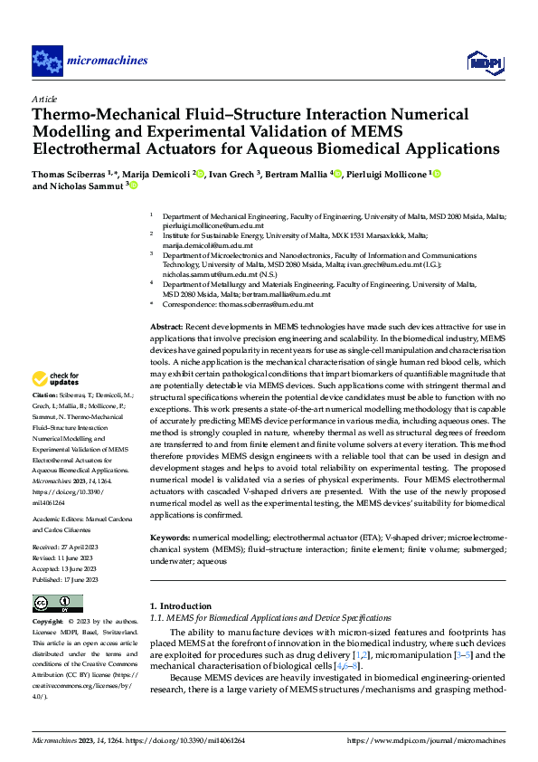 (PDF) Thermo-Mechanical Fluid–Structure Interaction Numerical Modelling and Experimental ...
