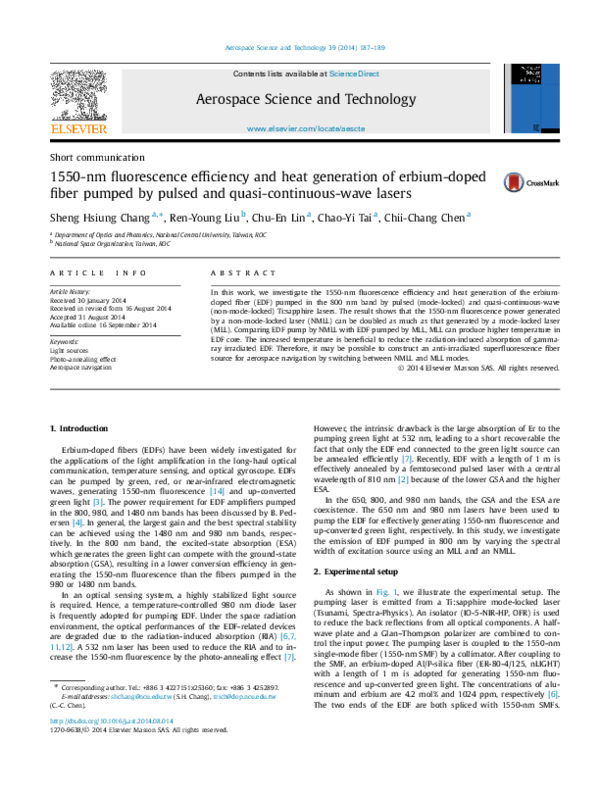 (PDF) 1550-NM Fluorescence Efficiency and Heat Generation of Erbium ...