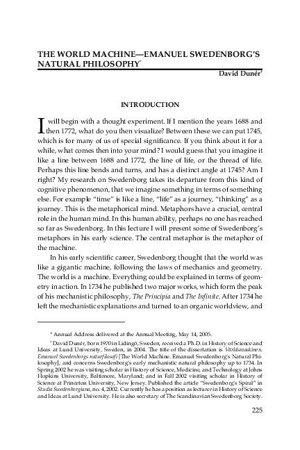 (PDF) The World Machine-Emanuel Swedenborg's Natural Philosophy