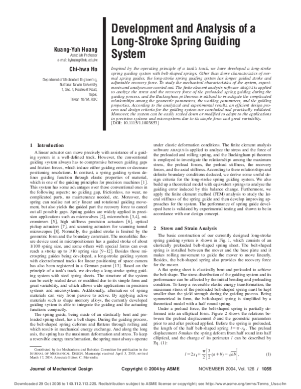 (PDF) Development and Analysis of a Long-Stroke Spring Guiding System