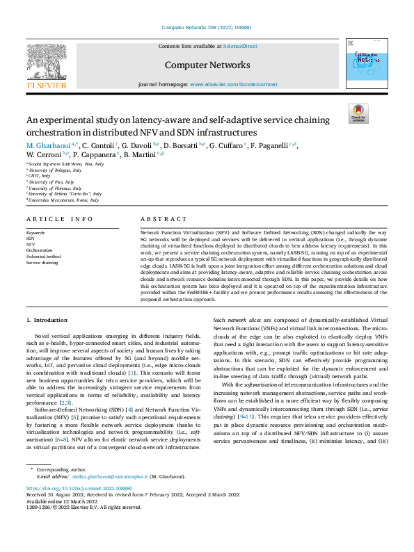 (PDF) An experimental study on latency-aware and self-adaptive service chaining orchestration in ...